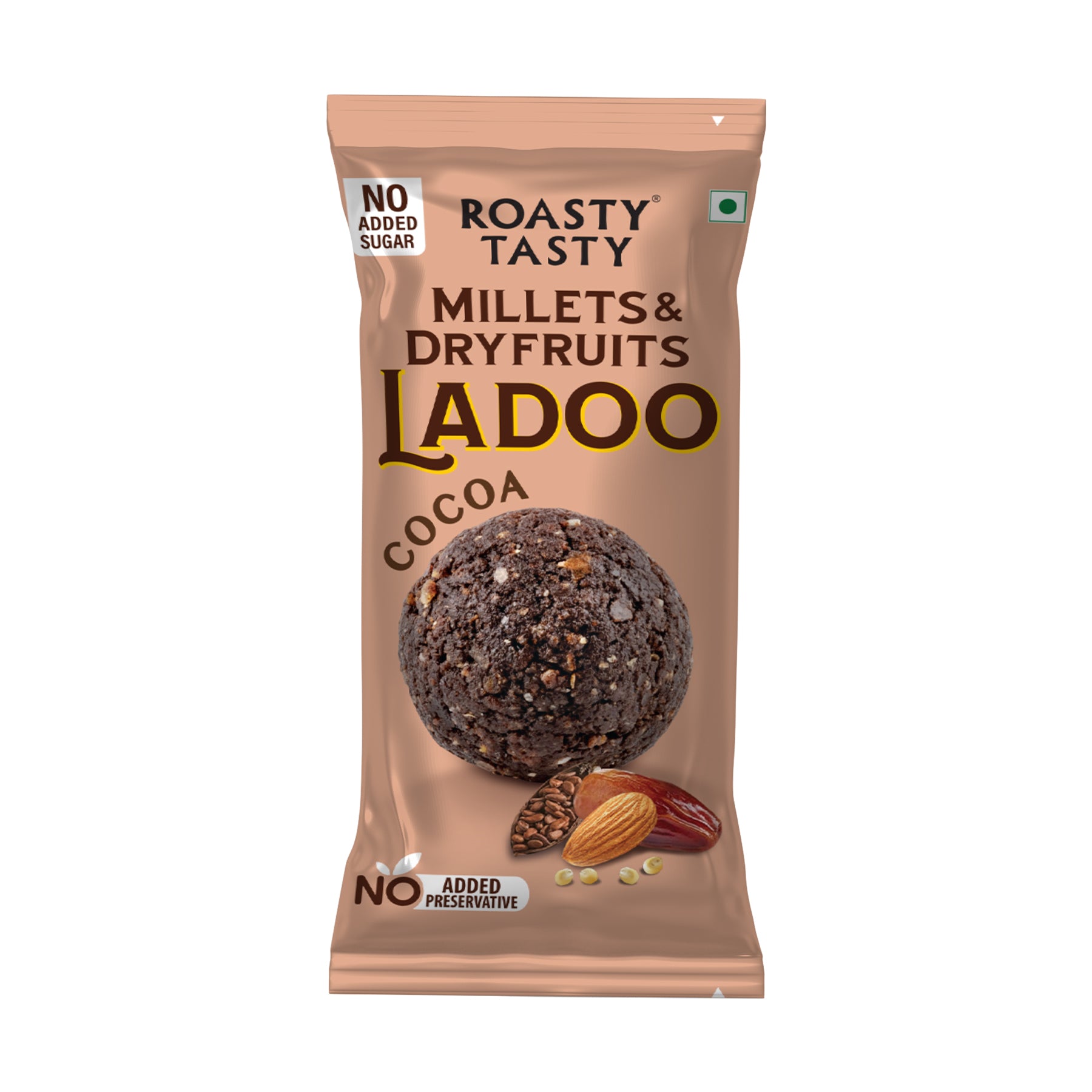 Roasty Tasty Millets & Dryfruits Ladoo Cocoa | Pack of 8 | 320g (40g e