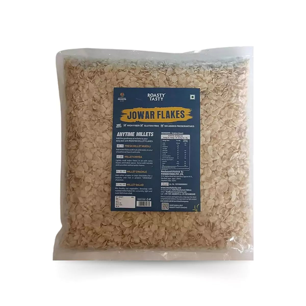 Roasted Jowar Flakes | Gluten-Free Millet Flakes | Plain | 500g ...